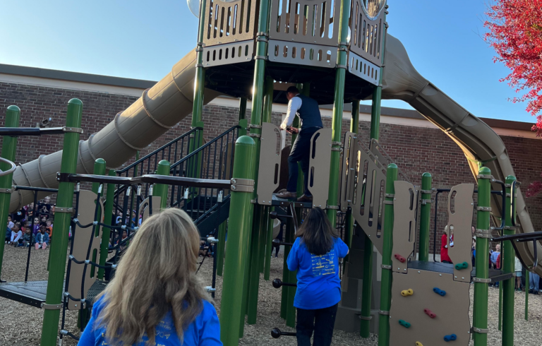 Community School of Davidson celebrates new playground with a ribbon ...